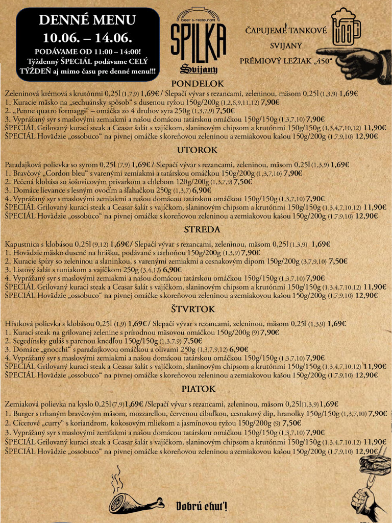 Denne-Menu-10 06 - 14 06 - B | PDF