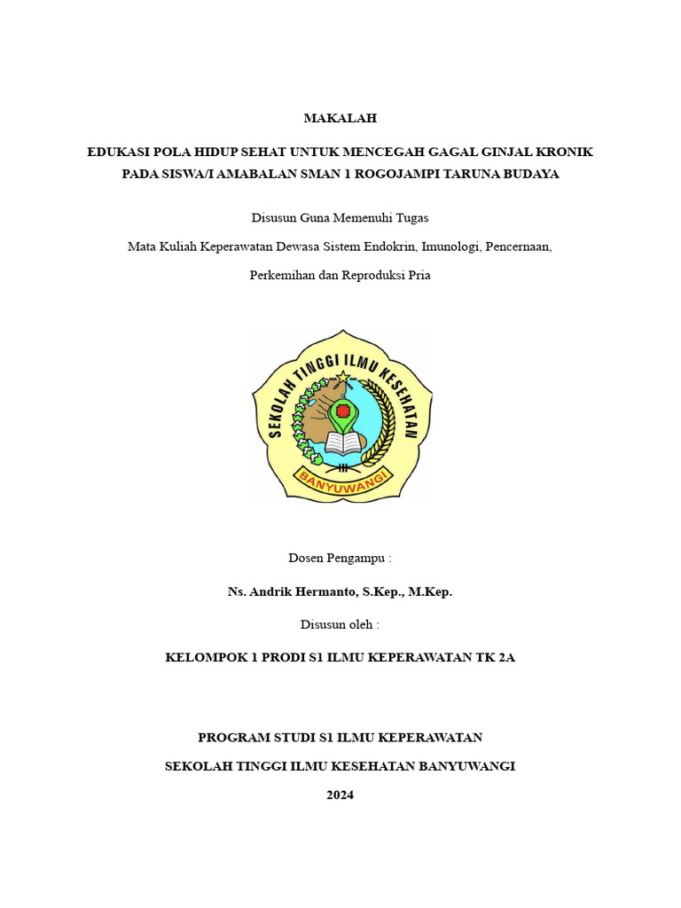 Proposal Kel. 1 Gagal Ginjal | PDF