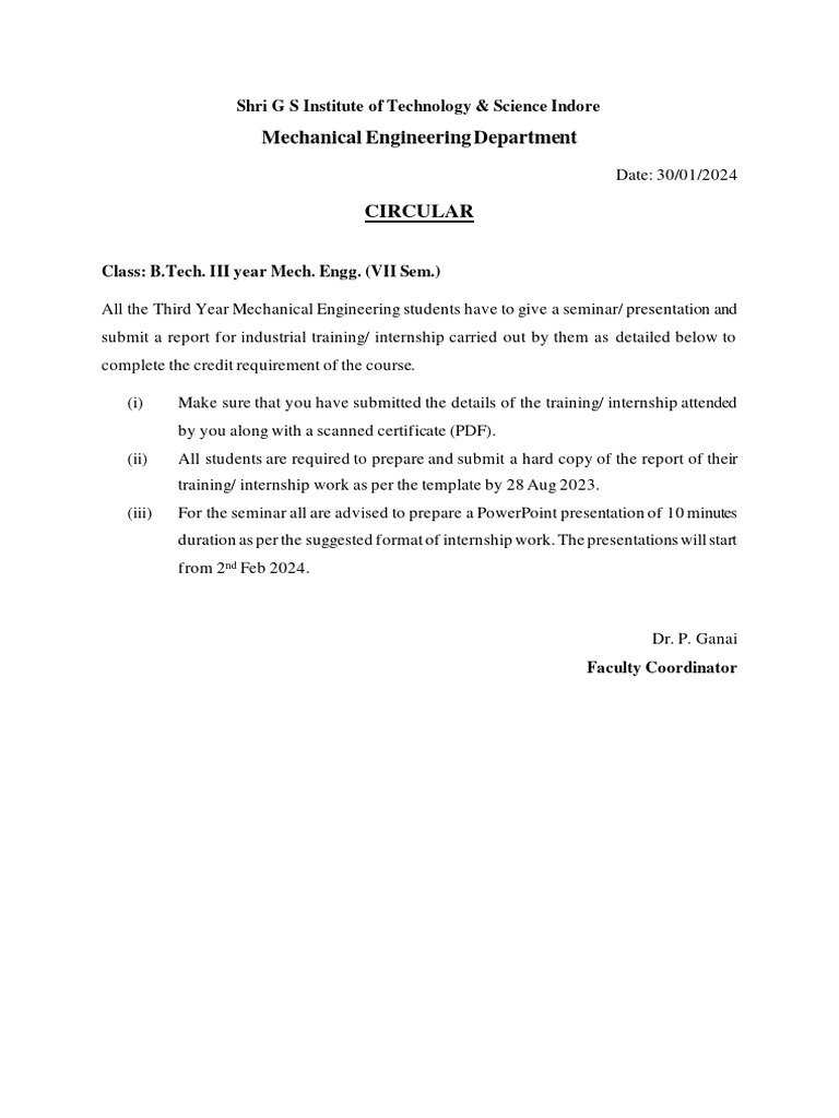 Circular and Template Industrial Training Internship III yr 2024 (1) | PDF