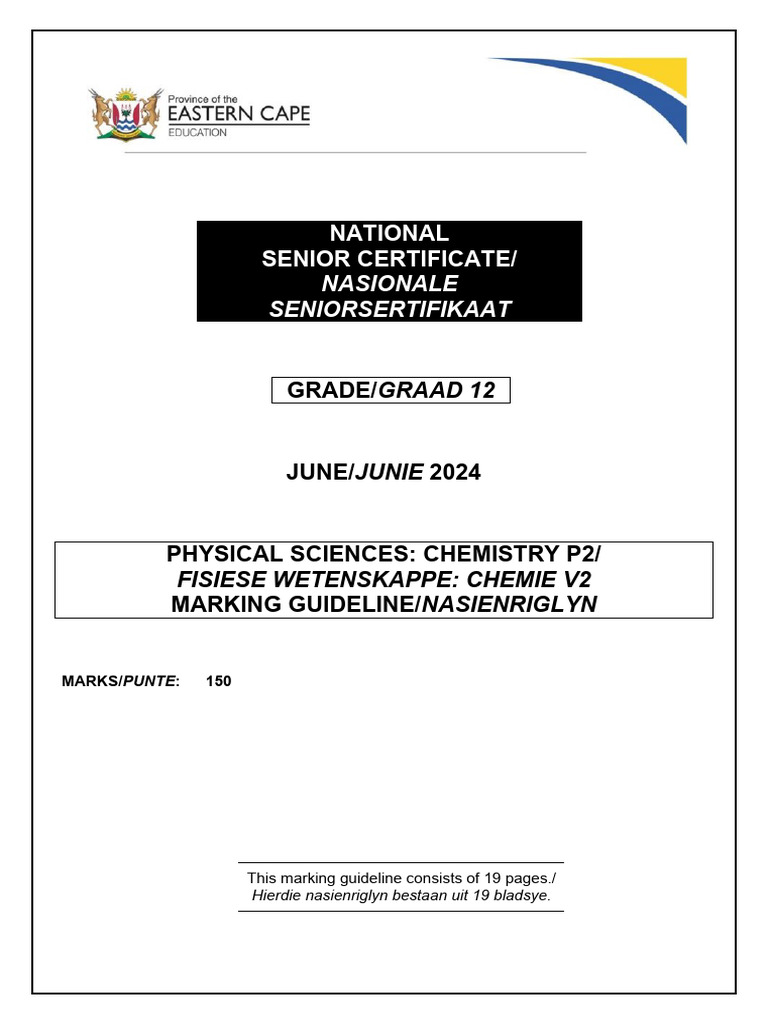 Physical Sciences p2 Gr12 Memo June 2024_afrikaans+Engl | PDF