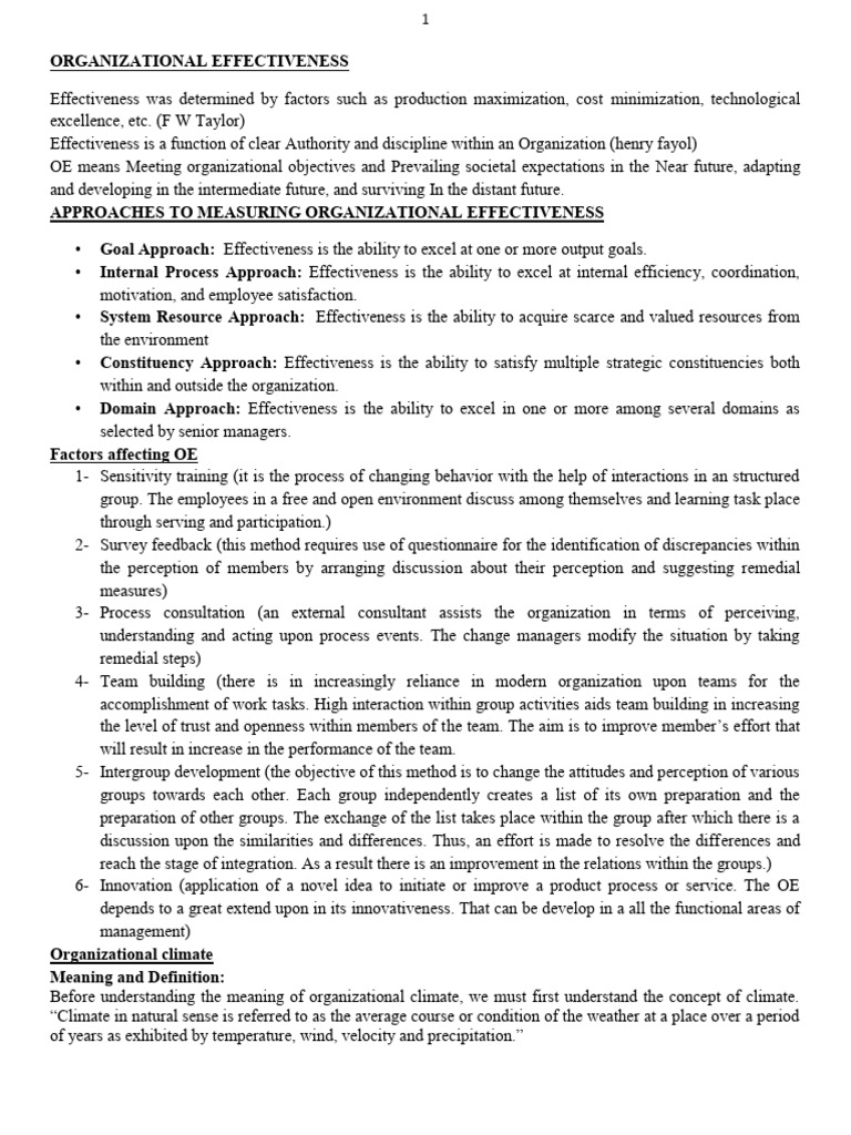 Organizational Effectivness | PDF | Power (Social And Political ...