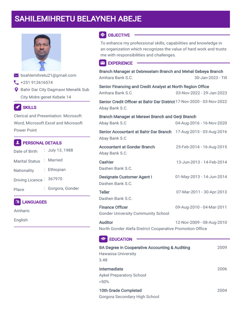 CV 202407050322346 | PDF | Ethiopia