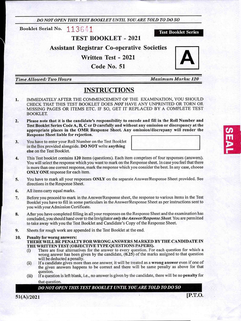 ARC Ques Paper 2021 | PDF