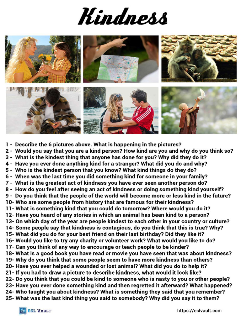 25 Kindness Conversation Questions | PDF