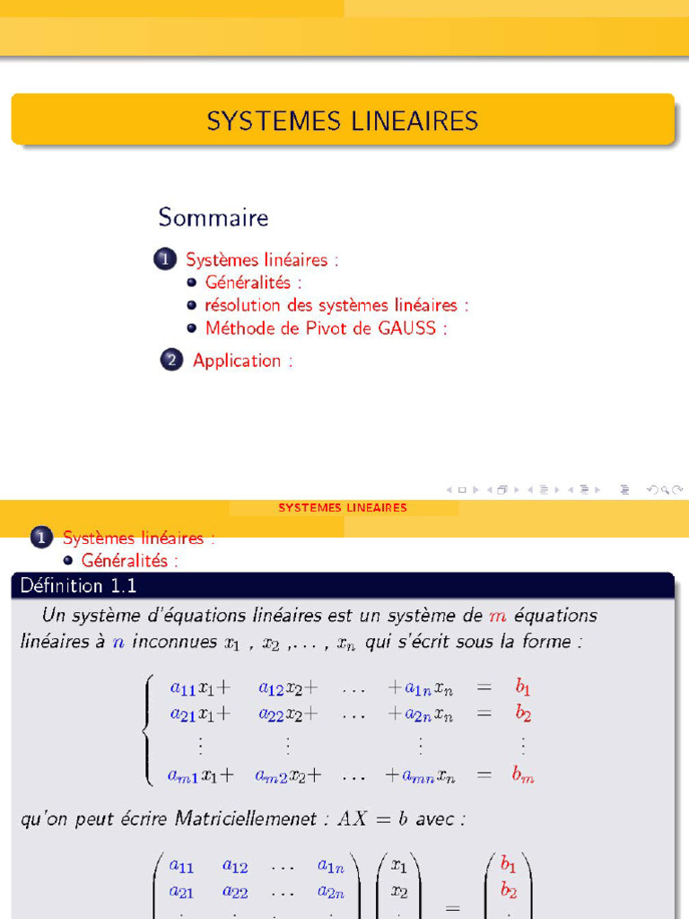 5 Systemes Lineaires | PDF