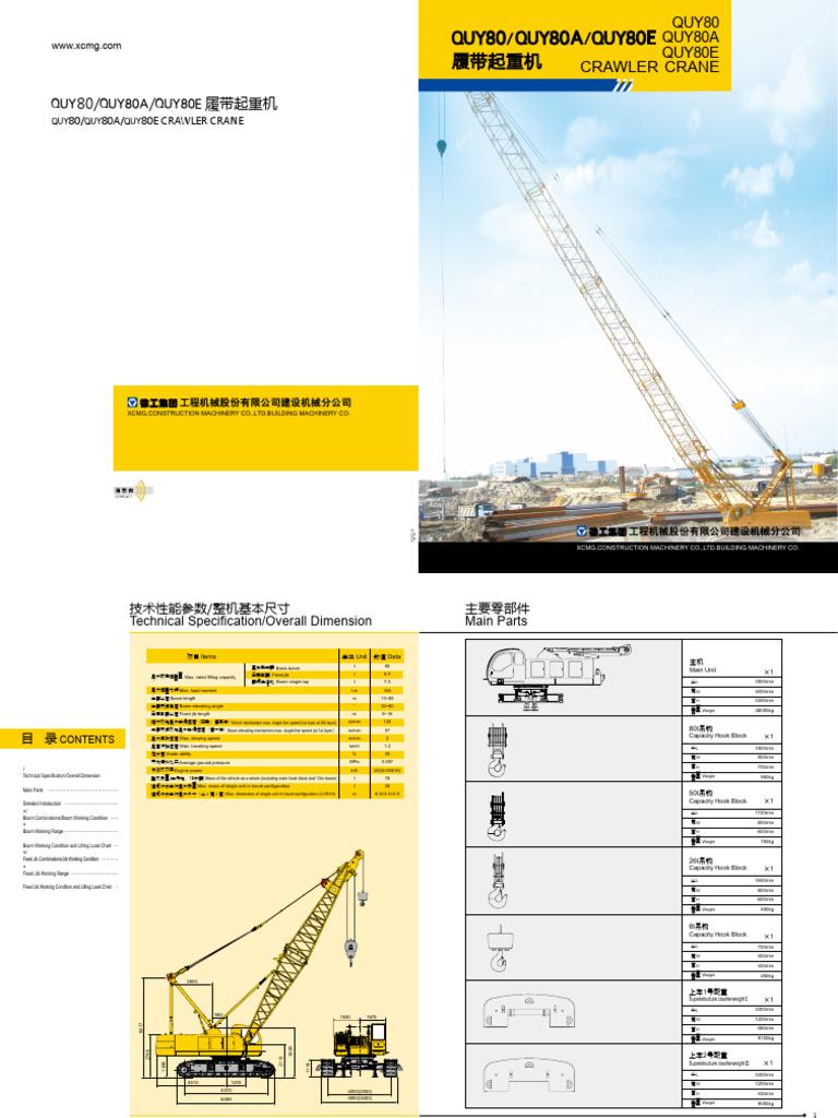 QUY80 Lifting Chart | PDF