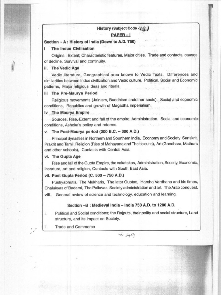 Syllabus GP Mains History | PDF