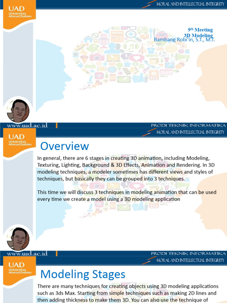 Pertemuan 9 3D Modeling | PDF | 3 D Computer Graphics | Computer Aided Design