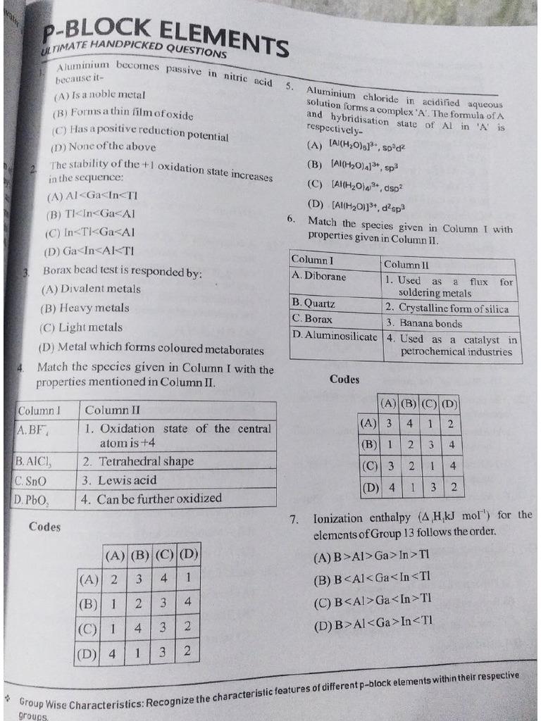 Phodu P Block Elements | PDF
