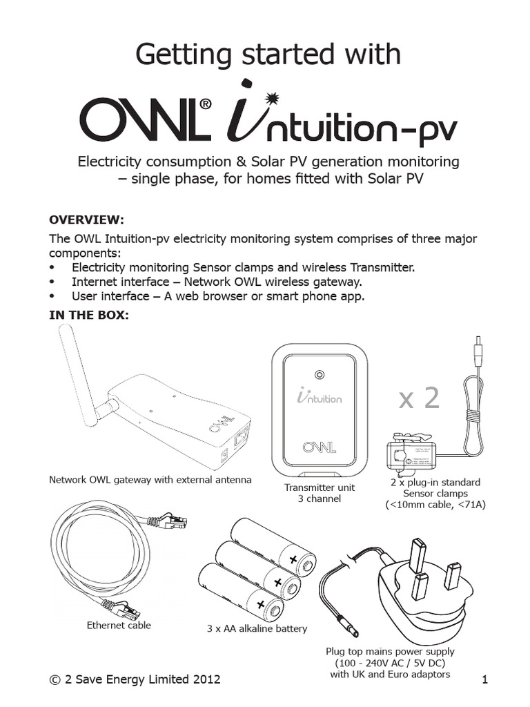 Owl Intuition PV Manual | PDF | Transmitter | Information And ...