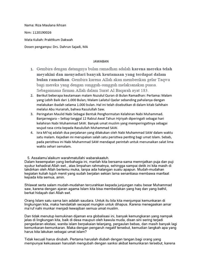 Uas - Riza Maulana Ikhsan | PDF | Agama & Spiritualitas