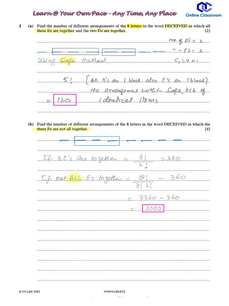 Permutation Combination With Probability Questions Involving WORDS | PDF