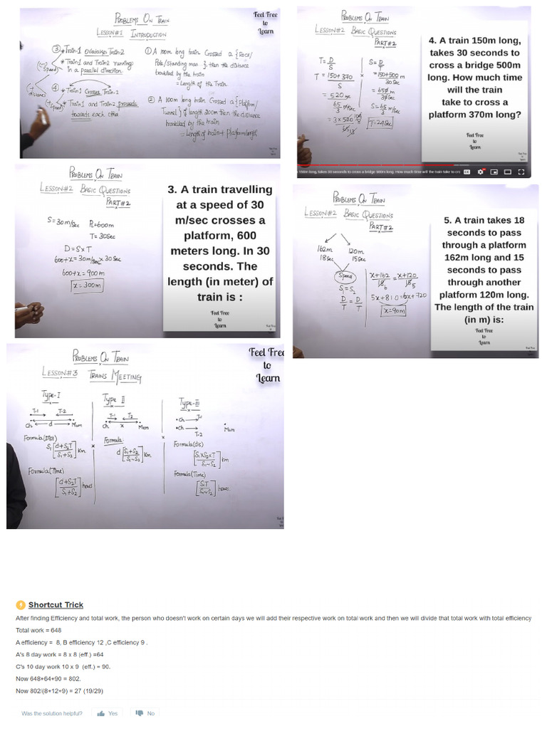 Problems On Trains | PDF