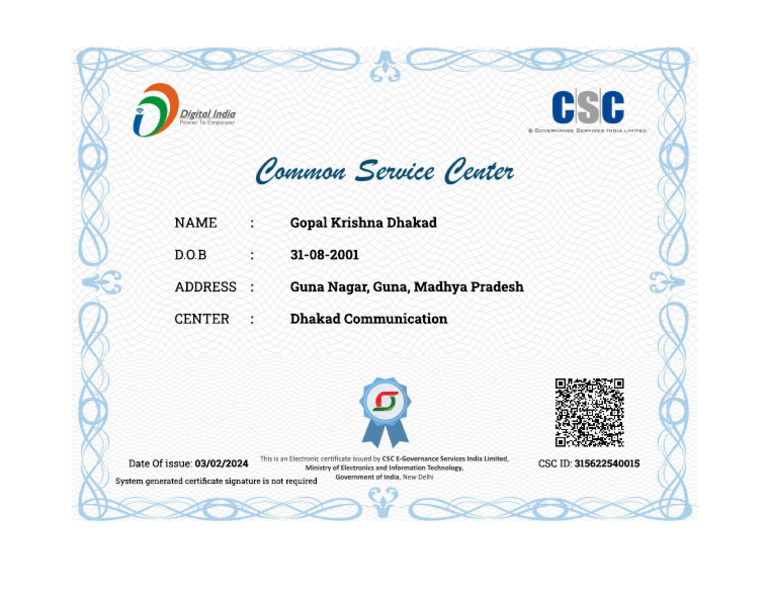 CSC Cert | PDF