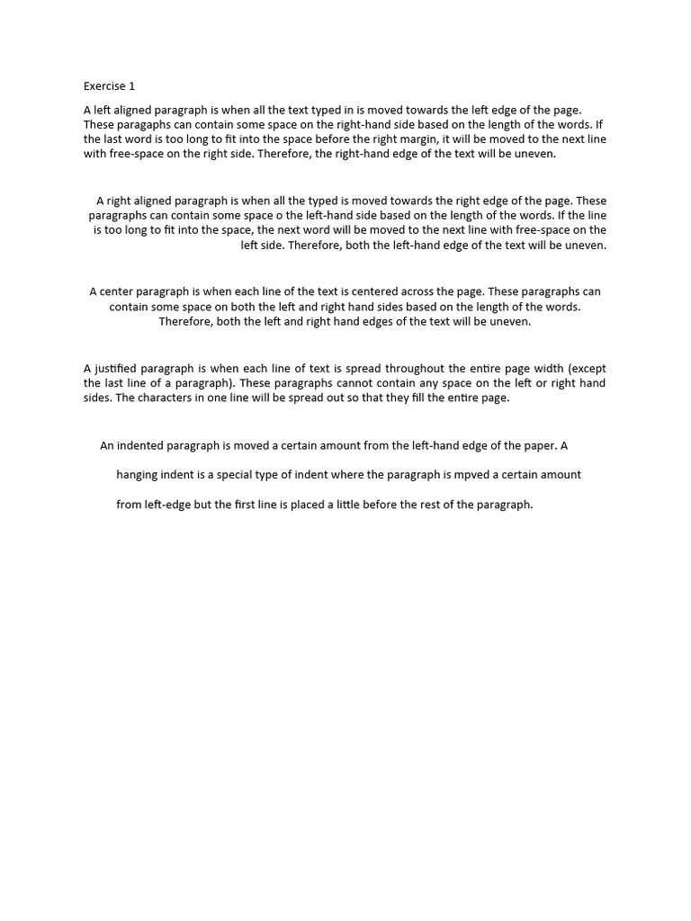 MS. Word Practice 1 | PDF