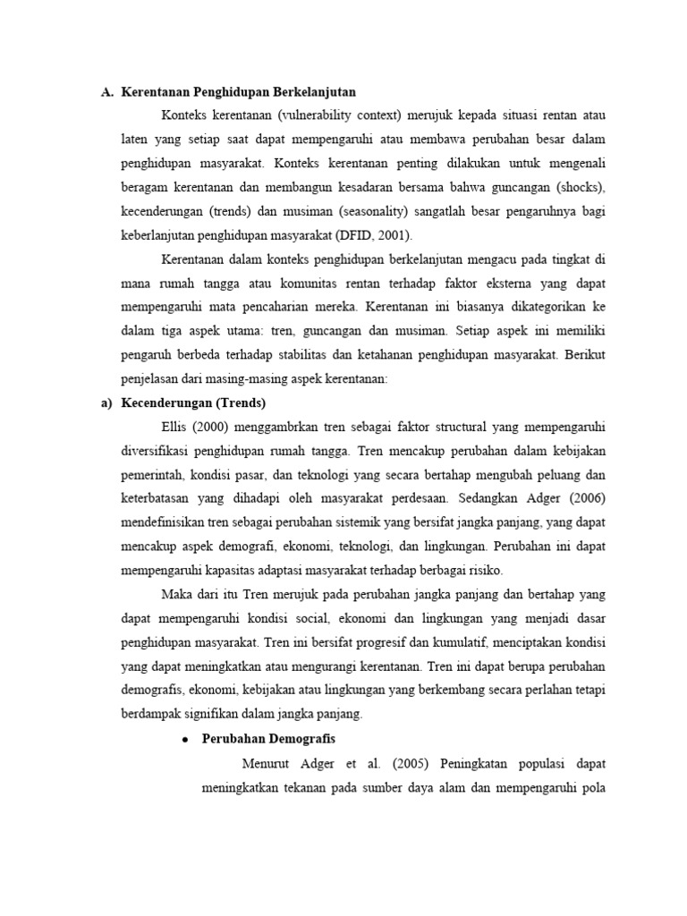 Kerentanan Penghidupan Berkelanjutan | PDF