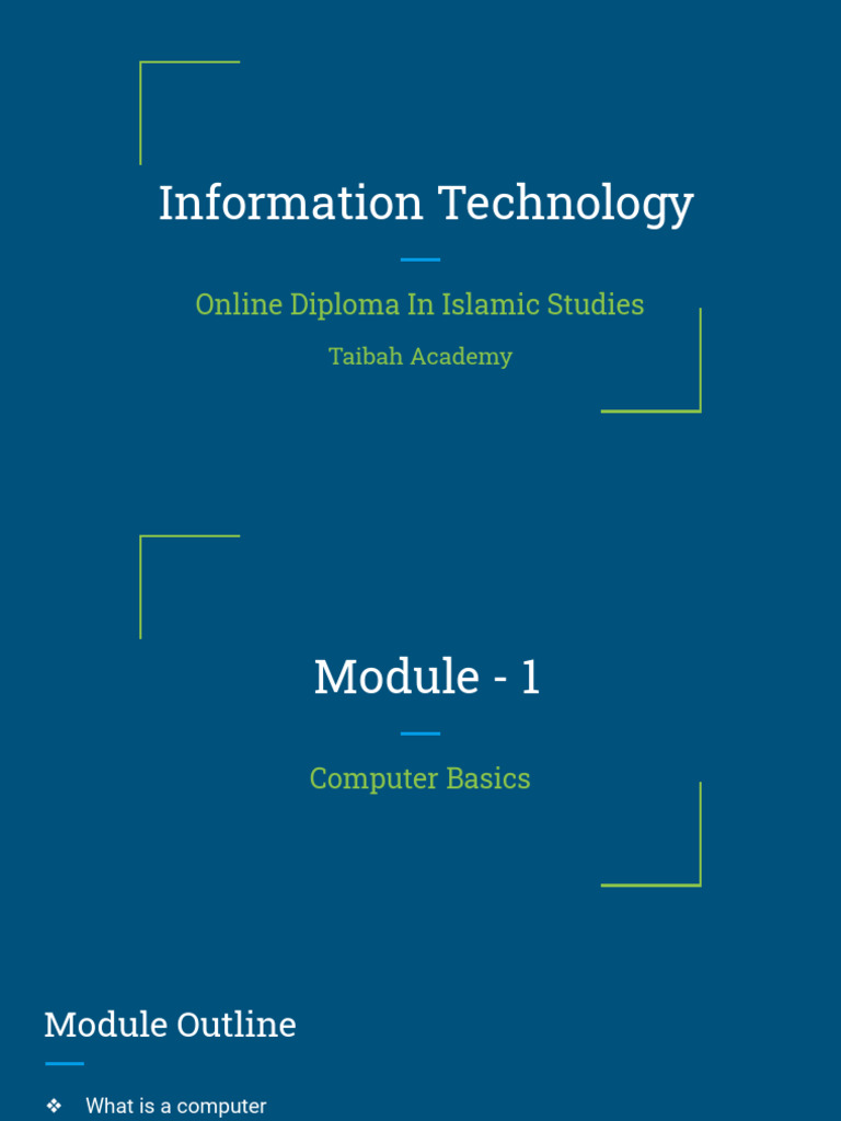 IT Module - 1_ Presentation | PDF | Computer Hardware | Central Processing Unit