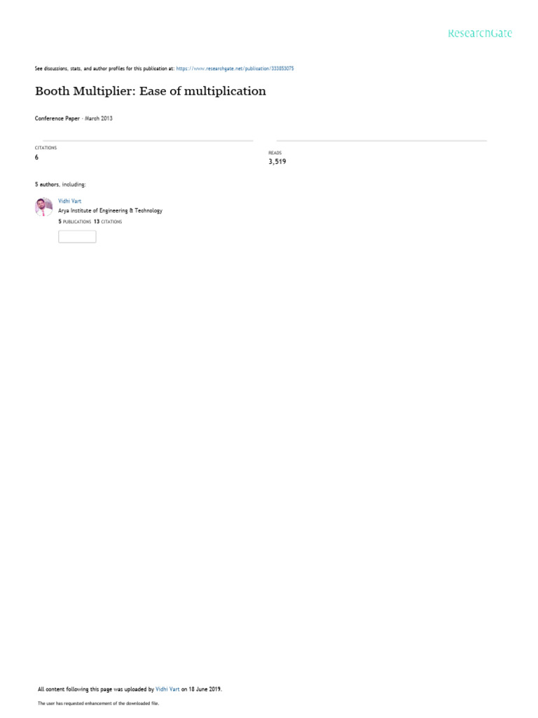 Engineering Students' Guide to Booth's Algorithm | PDF | Multiplication ...