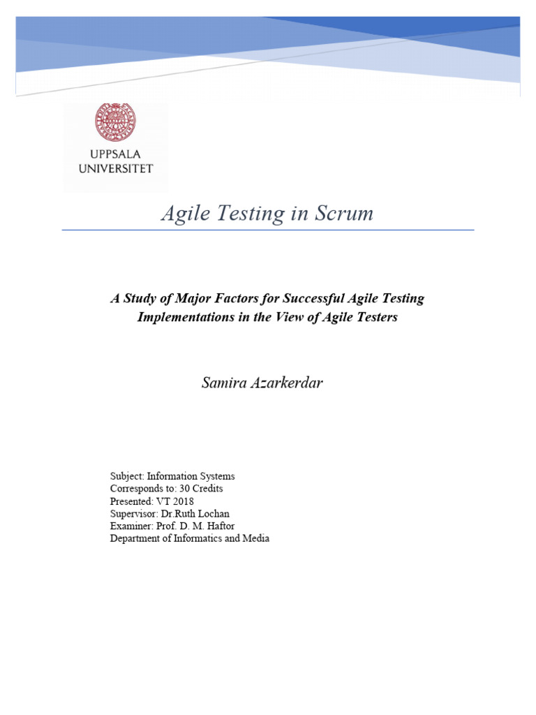 Agile Testing in Scrum - Fulltext01 | PDF | Software Testing | Agile ... Agile Testing in Scrum - Fulltext01 | PDF | Software Testing | Agile ...