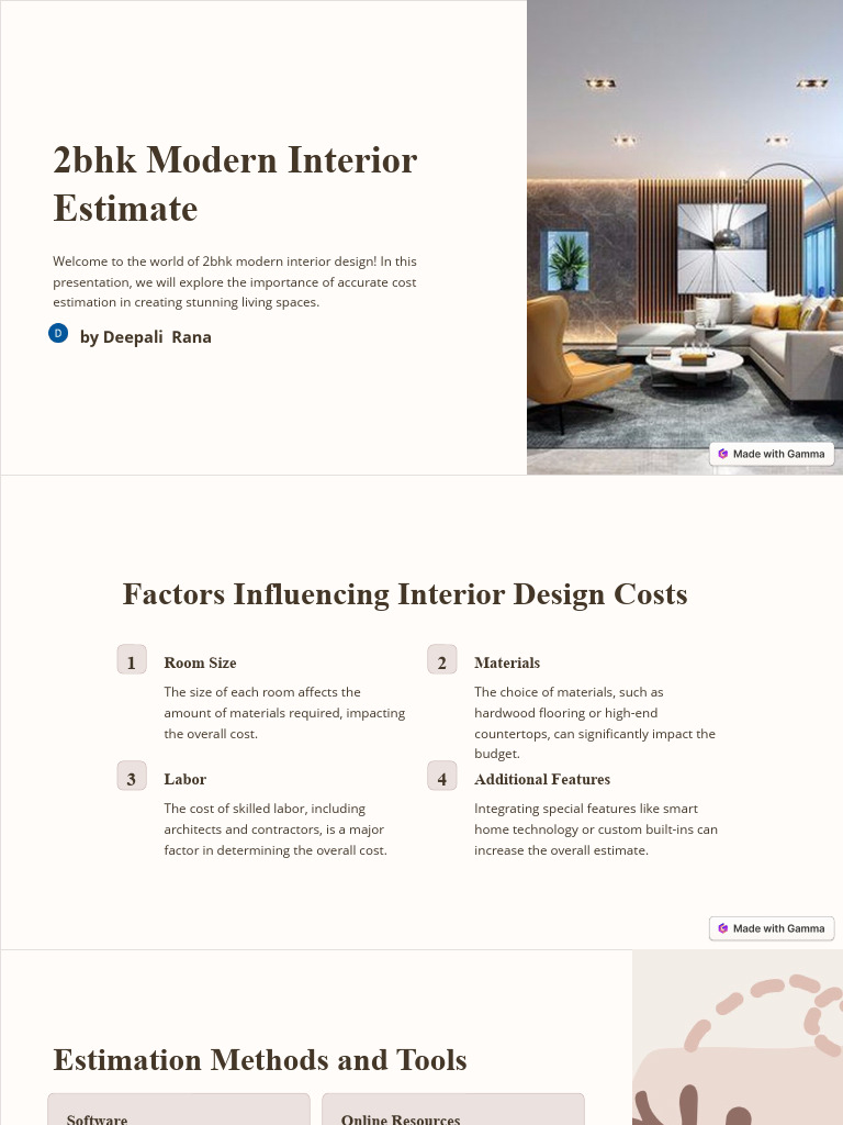 2bhk Modern Interior Estimate | PDF | Interior Design | Lighting