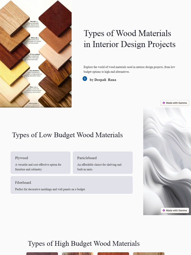 Types of Wood Materials in Interior Design Projects | PDF | Wood