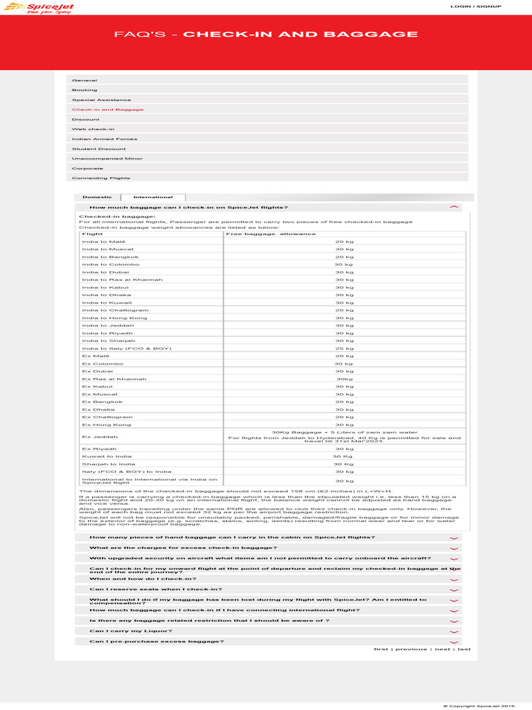 SpiceJet Air Travel Baggage Faqs | PDF | Baggage | Aviation