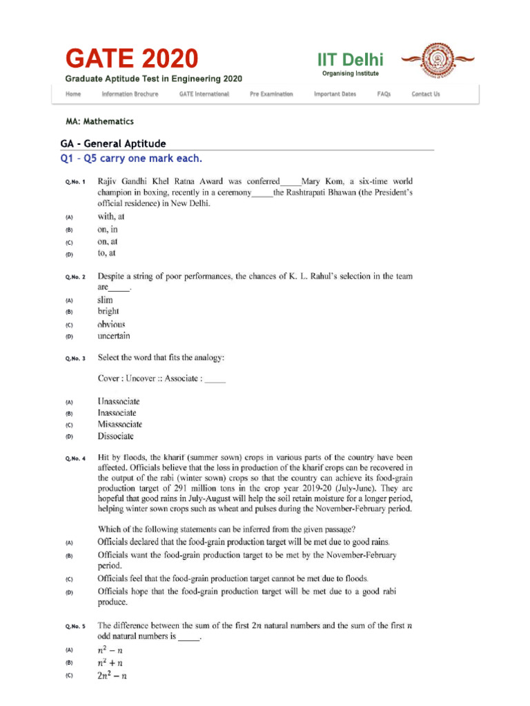 gate aptitude 04 | PDF