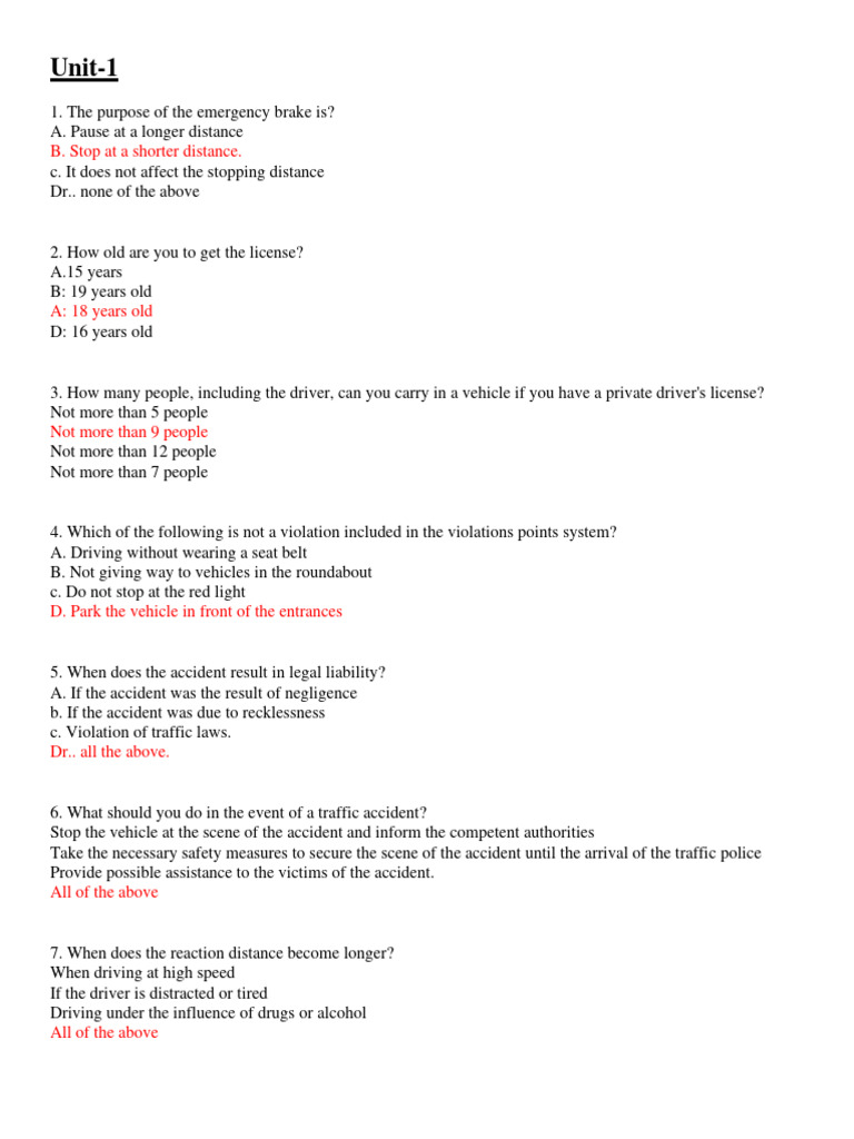 Essential Driving License Knowledge Guide | PDF | Traffic | Traffic Collision