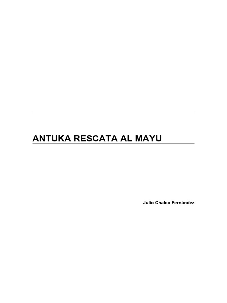 Antuka y El Rescate Del Mayu | PDF