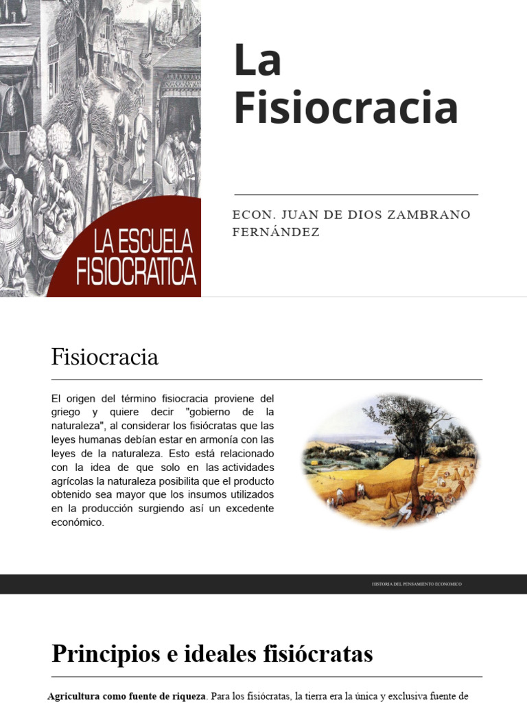La Fisiocracia | PDF | Historia del pensamiento económico | Riqueza