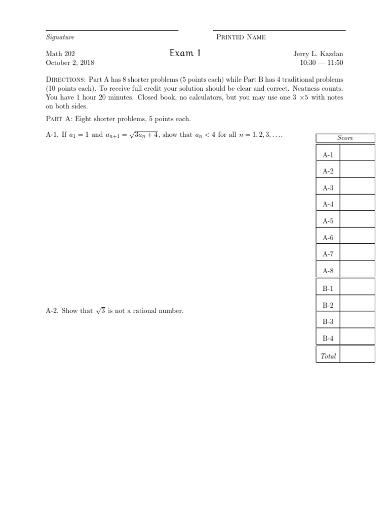 Exam 1 | PDF | Arithmetic | Mathematics