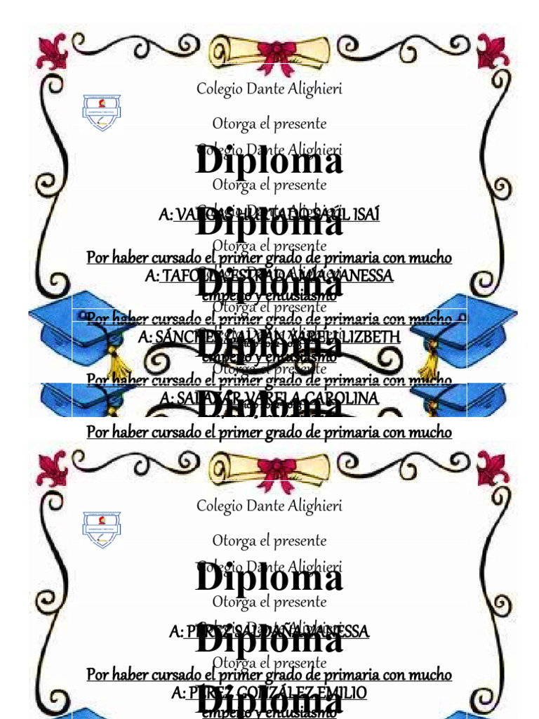 Diplomas Primer Grado 2022-2023 | PDF