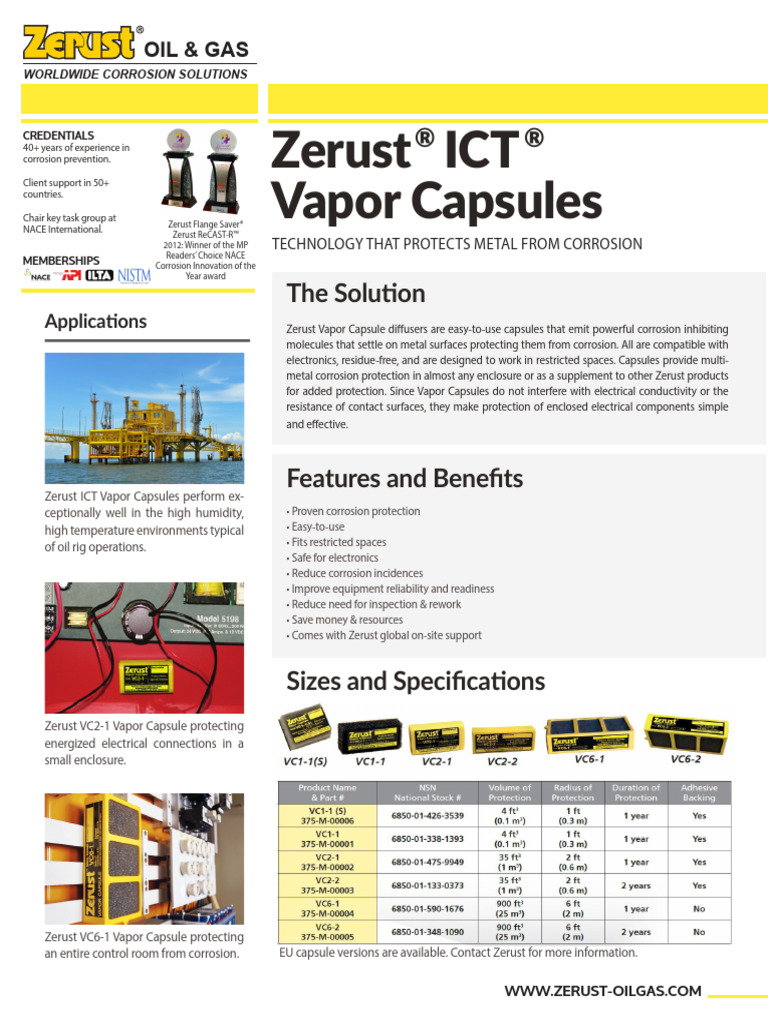 Zerust Vapor Capsules | PDF | Corrosion | Materials