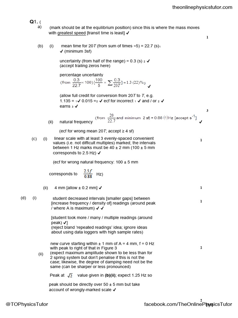 SHM Practical Analysis and Evaluation | PDF | Significant Figures