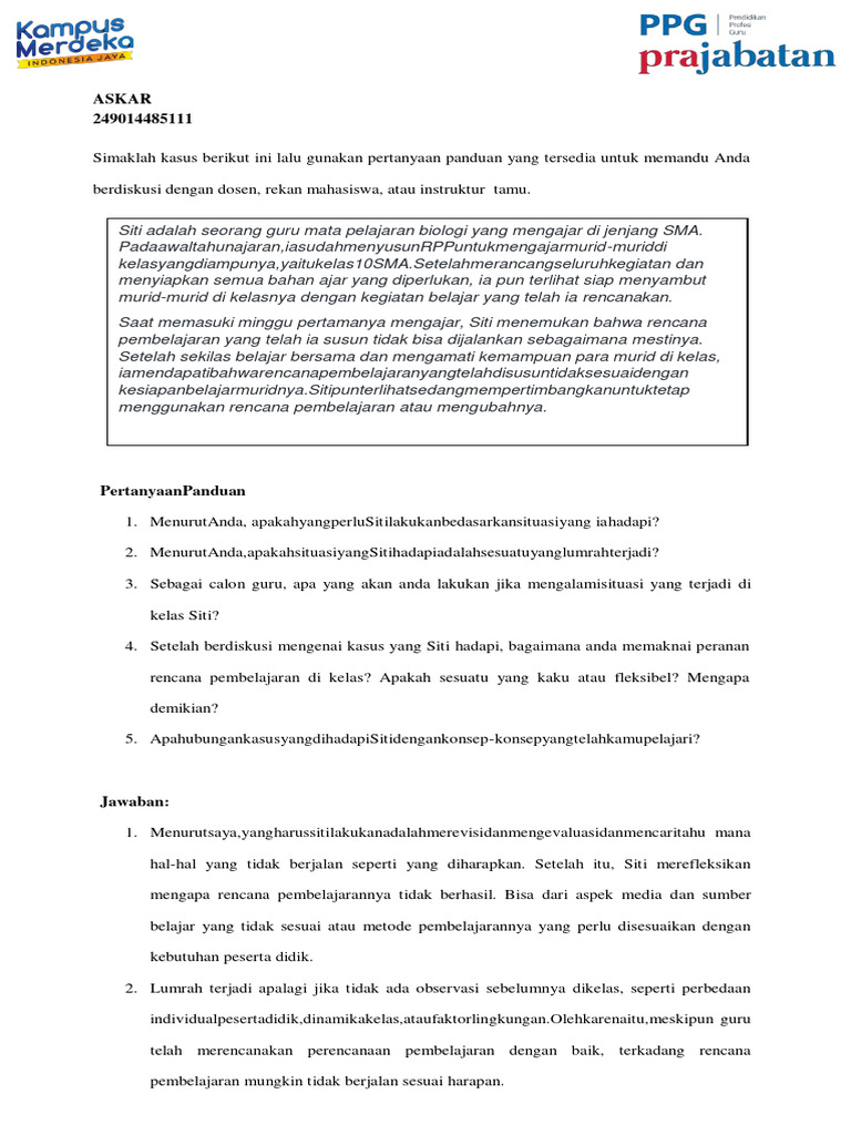 Elaborasi T2 Pemahaman Askar | PDF
