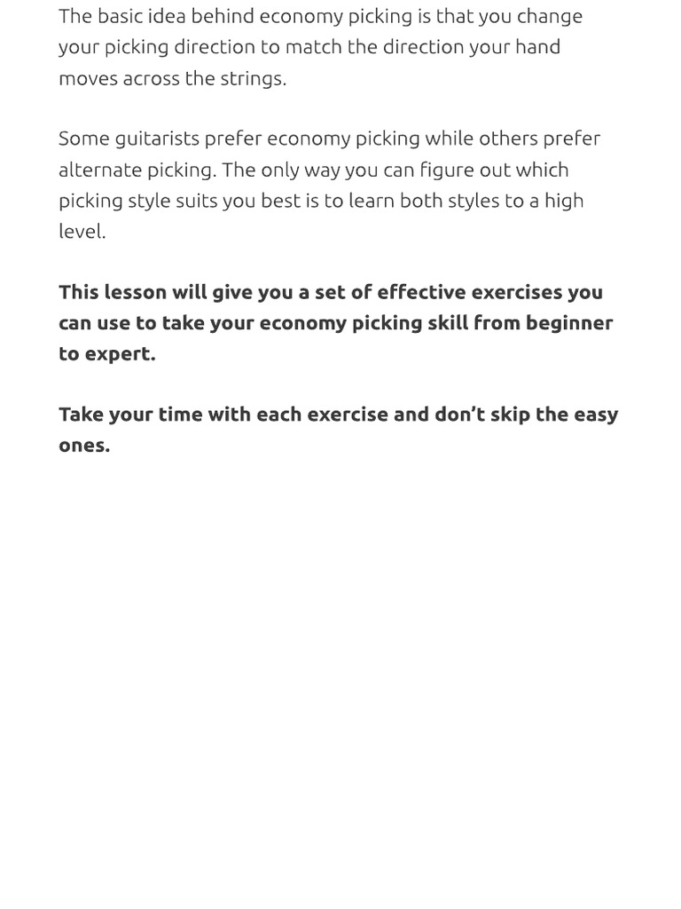 8 Best Economy Picking Exercises (Easy To Hard With TAB) - Guitar Gear ...