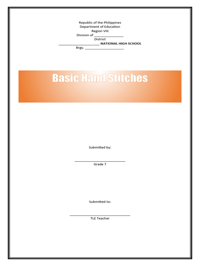 Basic Hand Stitches Cover | PDF