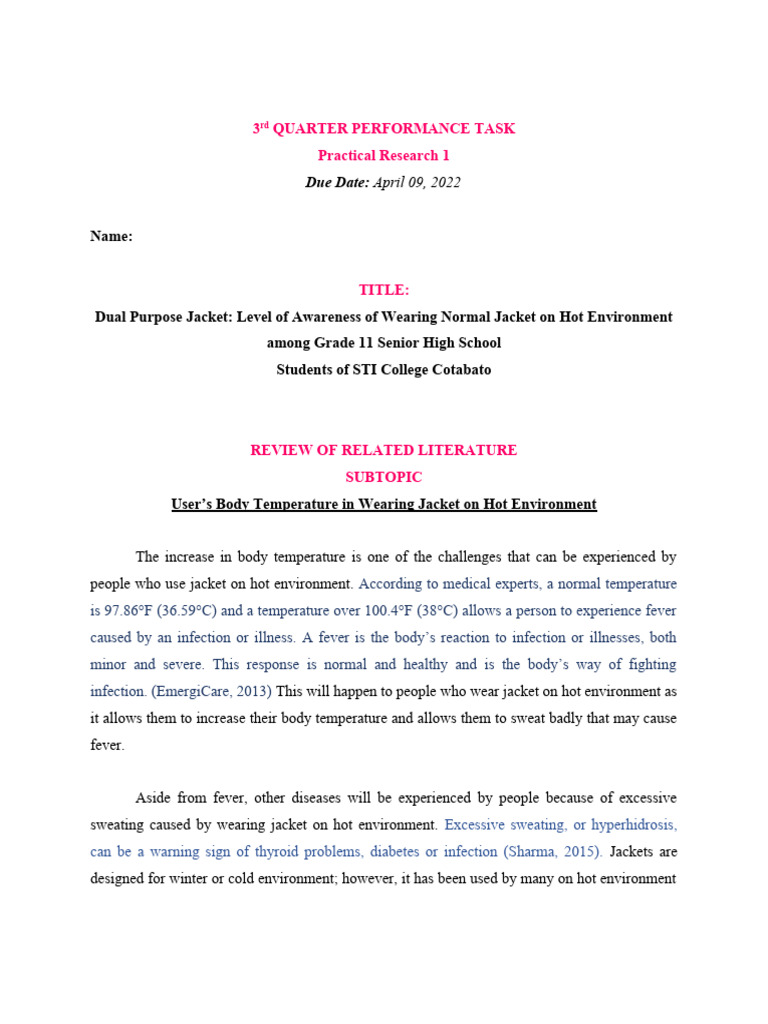 RRL 3rd-Quarter-Pt Format | PDF | Fever
