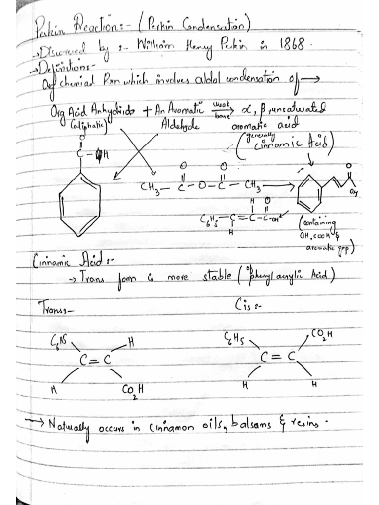 Perkin Reaction | PDF