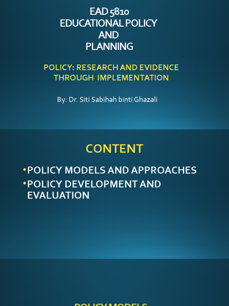 Policy (Research and Evidence Through Implementation) | PDF | Policy | Policy Analysis