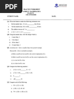 Class 6 Integers Worksheet 2023-24 | PDF | Integer | Mathematics