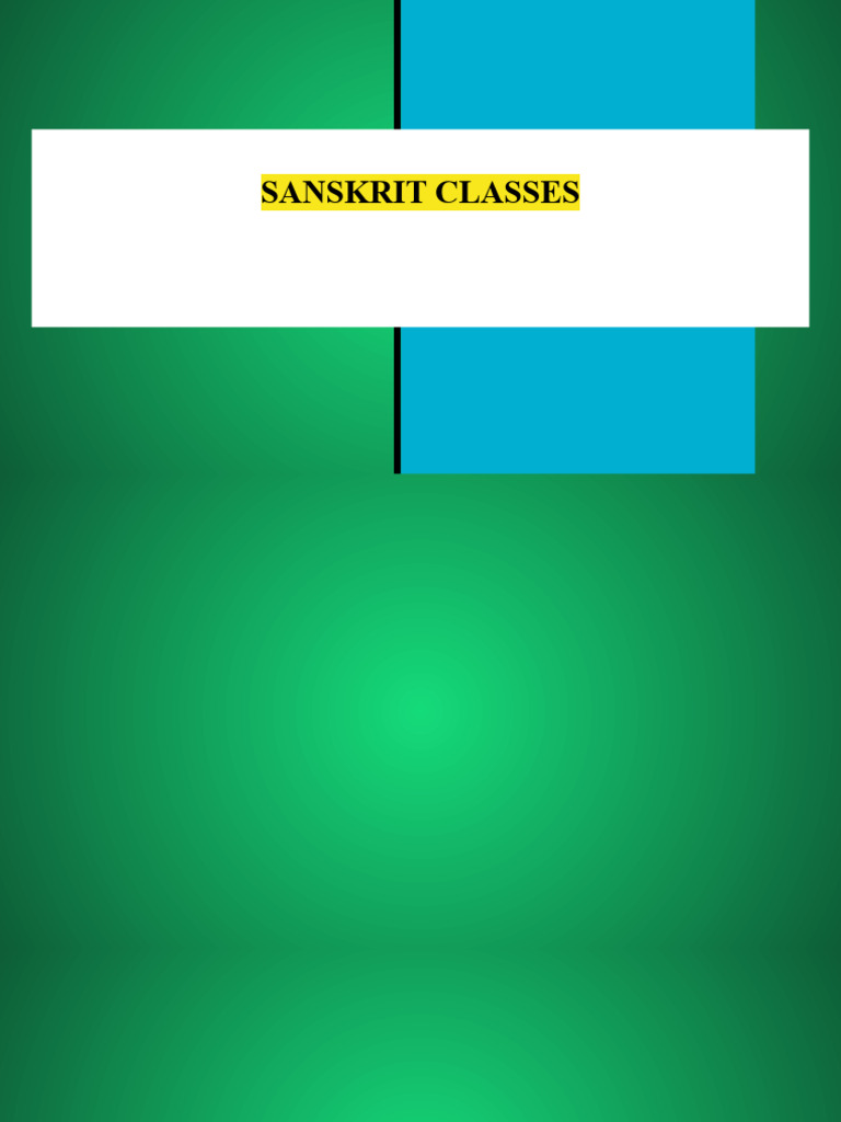 Sanskrit Classes | PDF