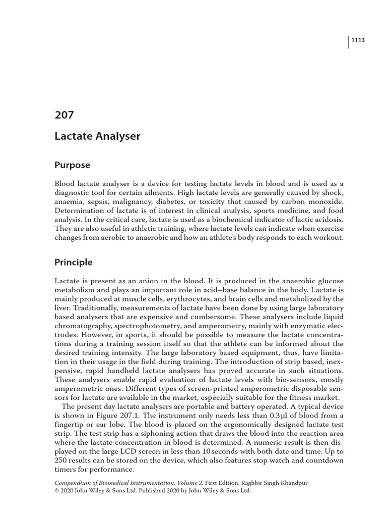 Lactate Analyser 2019 | PDF | Lactic Acid | Spectrophotometry