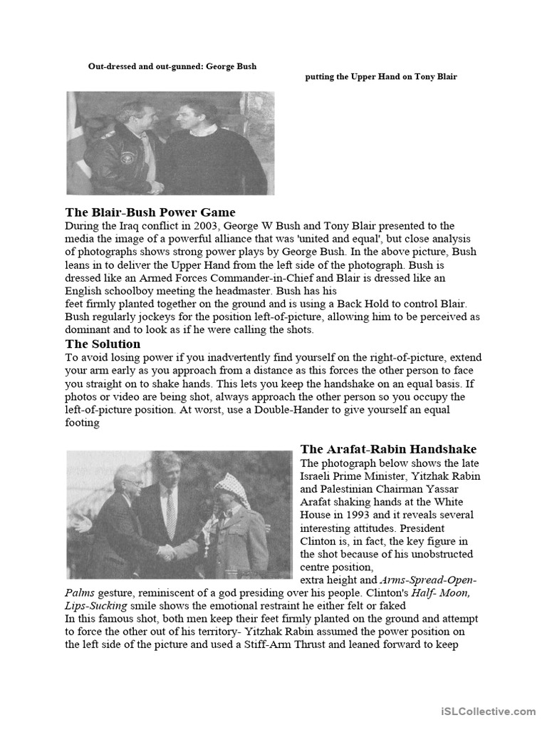 Samples of Famous People Using Body Language | PDF | George W. Bush ...