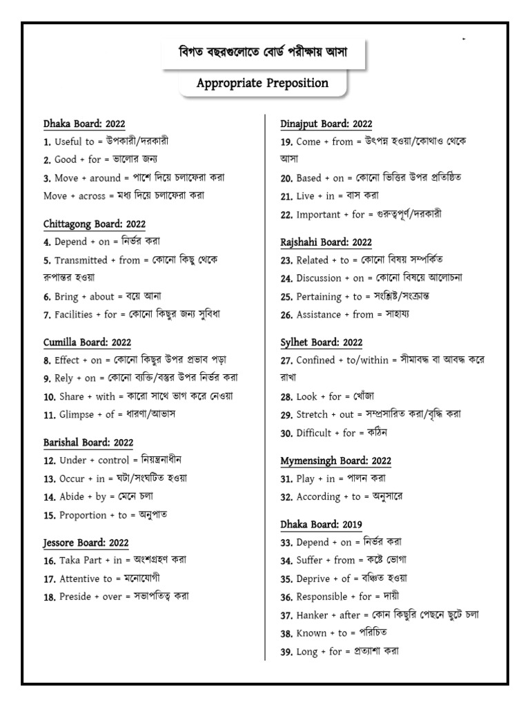 Appropriate Preposition Pdf