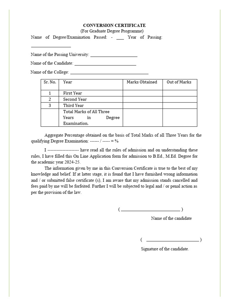 Conversion For Ug and PG | PDF | Postgraduate Education | Educational ...