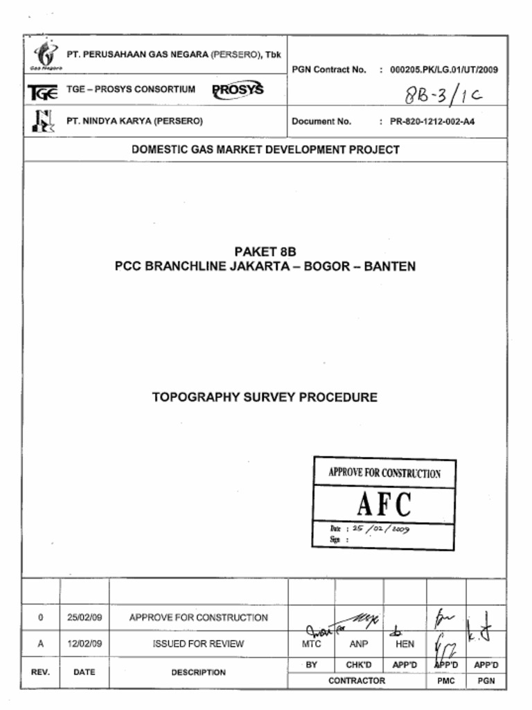 Topography Survey Procedures Rev.0 | PDF