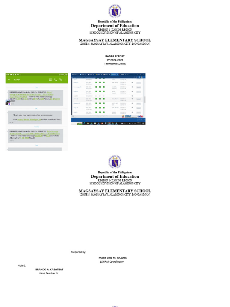 3rd Quarter DRRM Reportd | PDF | Emergency Management | Natural Hazards