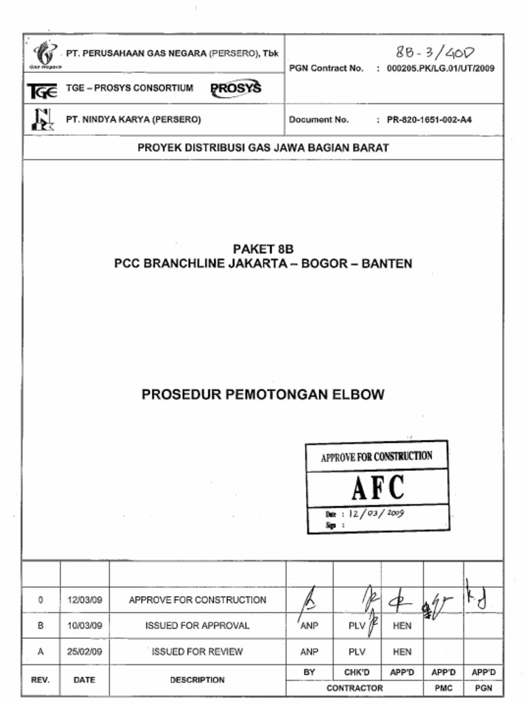 Pros. Pemotongan Elbow Rev.0 (Approved) | PDF