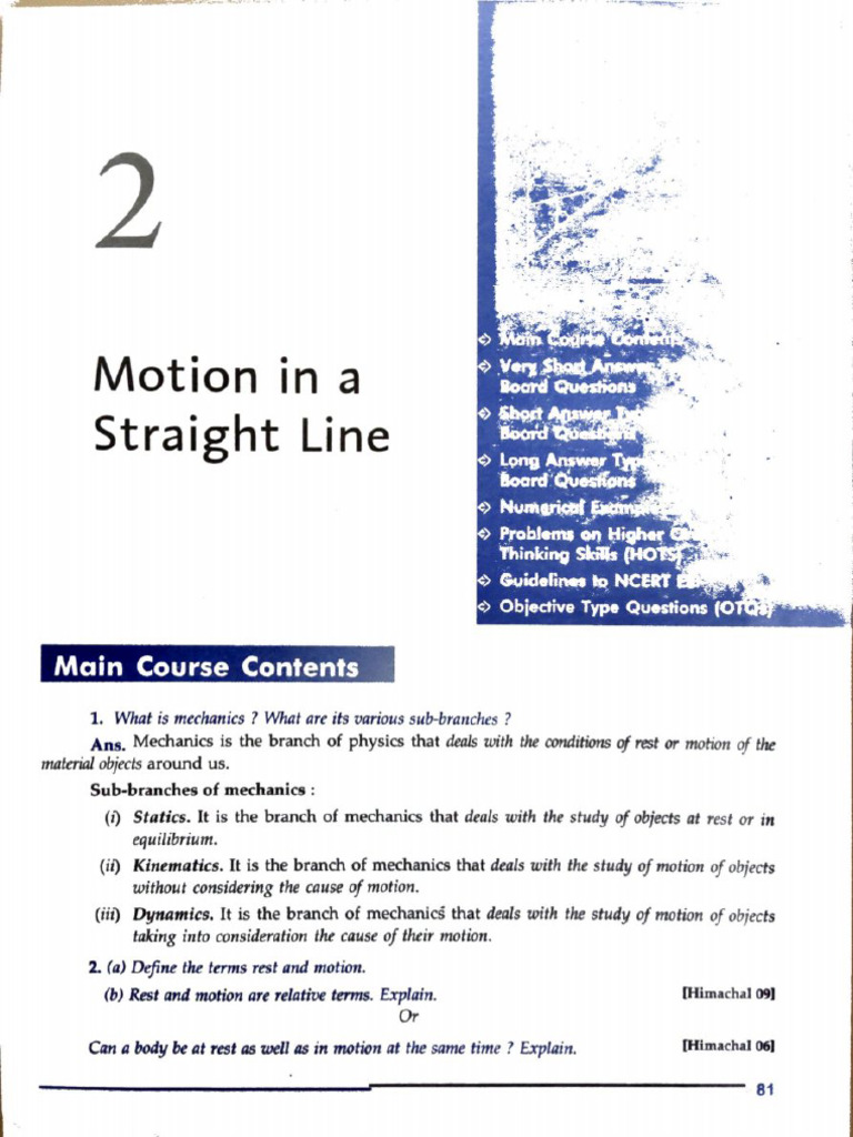 Chapter 2 Motion in A Straight Line - Unlocked | PDF